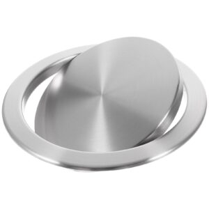 cabilock round recessed counter top covers stainless steel trash bin built-in flap covers kitchen garbage can lids for home kitchen