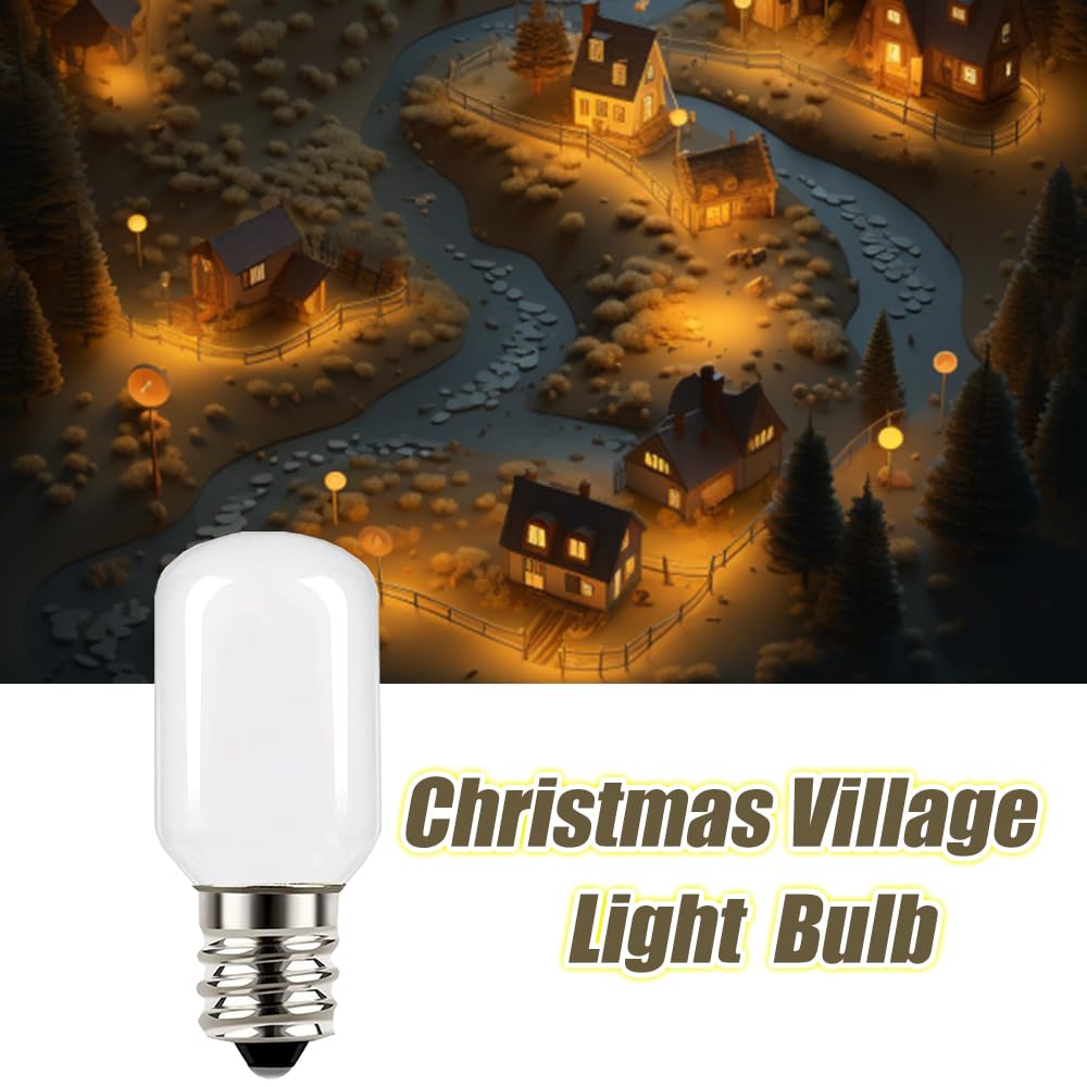 Night Light Bulb,Villages Replacement Light Bulb 5W Equivalent 6 Watt Incandescent Bulb, 120-Volt Mini Light Bulb Candelabra E12 Base for Home Decorate -6Pcs