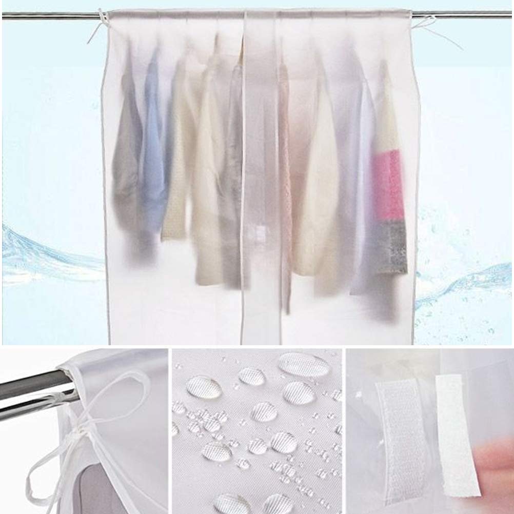 Clothes Dust Covers, Large Hanging Garment Rack Cover Storage Clothes Dust Shoulder Cover Clothes Dress Suits Coat Protectors for Home Bedroom, 35.43 x 43.31 in (White)