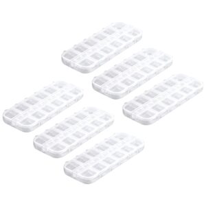 6pcs nail art tool jewelry storage box, 12 compartments plastic rhinestone organizer container case, transparent earrings organizer rectangular jewelry organizer (a)