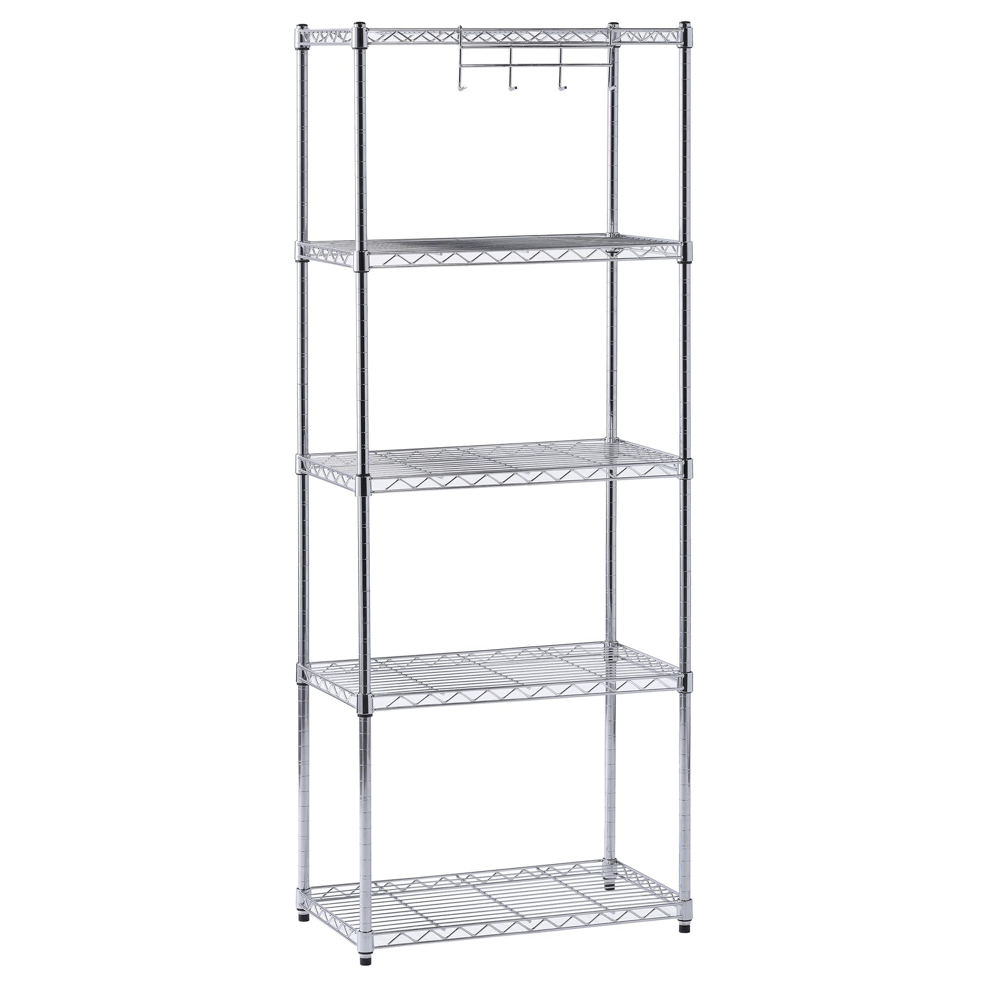 Muscle Rack 5 Tier Wire Chrome Shelving Unit 24" W x 14" D x 59" H