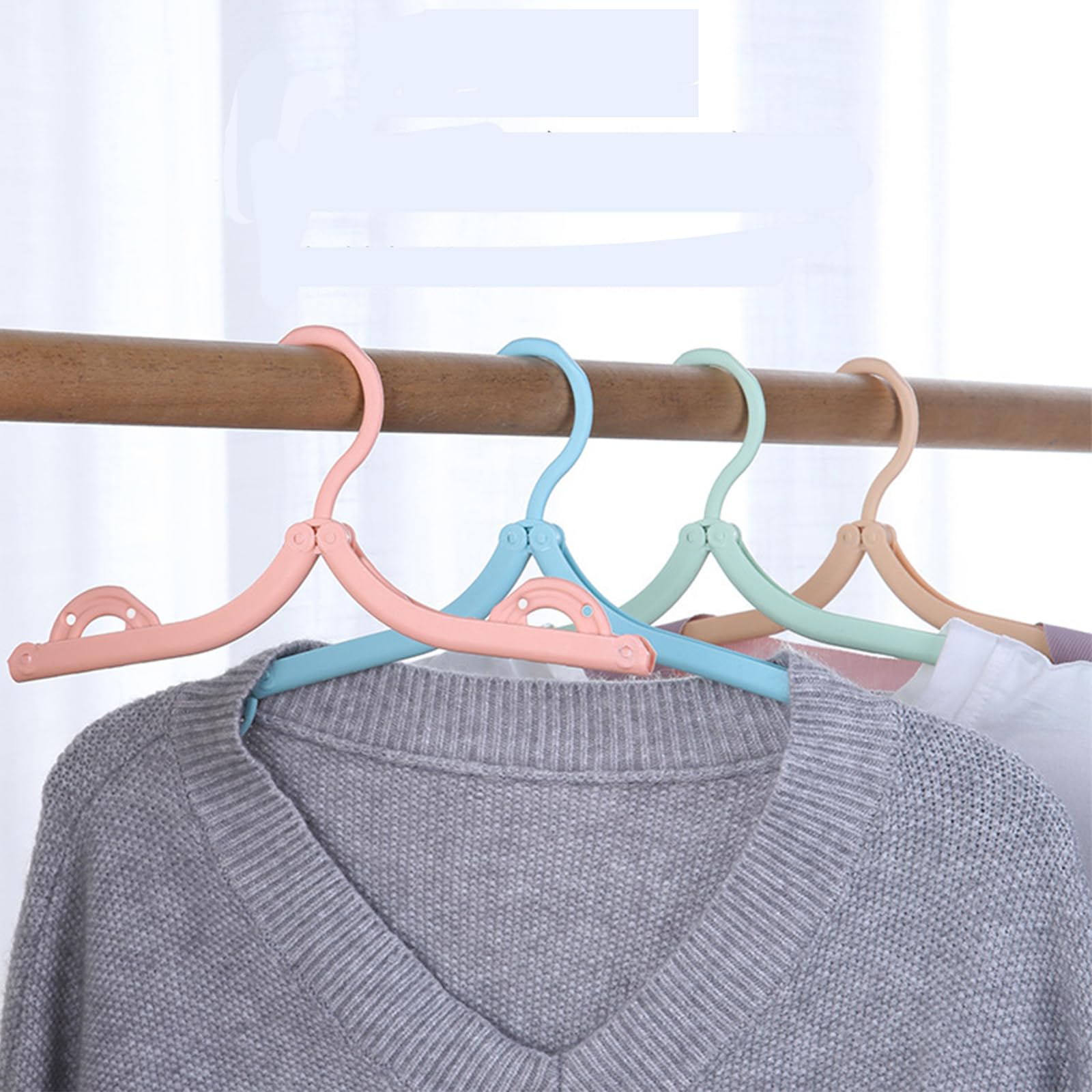 MYLDH 12Pcs Travel Hangers Foldable Portable Plastic Hangers Folding Clothes Hangers Space Saving Clothes Hangers for Business Trip Travel