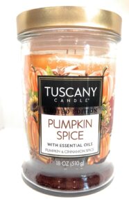 tuscany candle limited edition jar candle (pumpkin spice, 18 ounce)