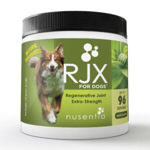 nusentia joint health supplement for dogs, rjx powder (144 g) - extra strength glucosamine, chondroitin, msm