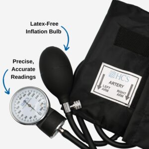 Black Lightweight Stethoscope with XL Manual Blood Pressure Cuff