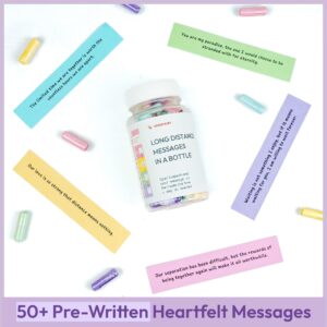 Pre-Written Love Capsules Messages in a Bottle, Love Letters Long Distance Relationships Gifts (50+),Christmas, New Year Gifts for Husband, Wife, Boyfriend, Engaged Gifts for Couples (Long Distance)