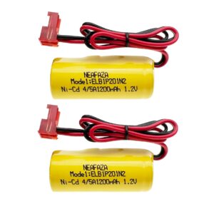 neafaza elb1p201n2 elb1p201n emergency light battery 1.2v 1200mah ni-cd compatible with lithonia elb1p201nb elb1p2901n anic1493 1009s00-mz elb0320 grainger 4wt20 osa212 nic1169 ebe-33 (2 pack)