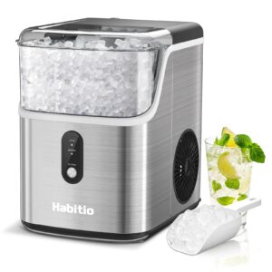 habitio nugget ice maker, one-click operation countertop ice maker, pebble ice machine with self-cleaning function, 35 lbs soft chewable ice cubes /24h, electric pellet ice maker for kitchen, office