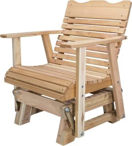 kilmer creek 2' natural cedar porch outdoor glider, amish crafted