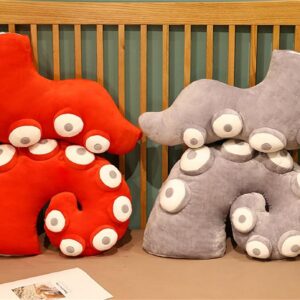 CZQAGCL Cute Octopus Pillow Funny Octopus Pillow Soft Sofa Bed Pillow Funny Bedroom Decoration Office Pillow (17.7in * 13.7in, Red)