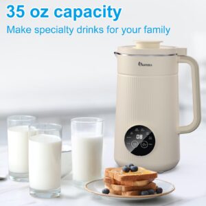 IAGREEA Automatic Nut Milk Maker, 35 oz Homemade Almond, Oat, Soy, Plant-Based Milk and Dairy Free Beverages, Almond Milk Maker with 2 Hours Heat Preservation,10 Blade Design, Keep Warm