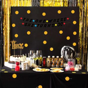 Friends Themed 30th Birthday Black Glitter Banner - Happy 30th Birthday Party - 30th Birthday Party Decorations and Supplies