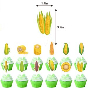 Corn Party Decorations Vegetable Corn Birthday Party Supplies Includes Corn Happy Birthday Banner Cake Topper Cupcake Toppers Balloons for Birthday Baby Shower Wedding Vegetable Party Decorations