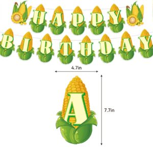 Corn Party Decorations Vegetable Corn Birthday Party Supplies Includes Corn Happy Birthday Banner Cake Topper Cupcake Toppers Balloons for Birthday Baby Shower Wedding Vegetable Party Decorations