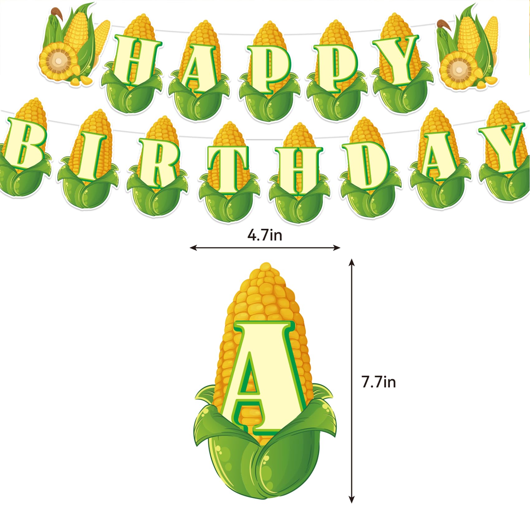 Corn Party Decorations Vegetable Corn Birthday Party Supplies Includes Corn Happy Birthday Banner Cake Topper Cupcake Toppers Balloons for Birthday Baby Shower Wedding Vegetable Party Decorations