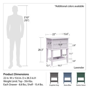 Ameriwood Home Franklin Accent Table with 2 Drawers, Graphite