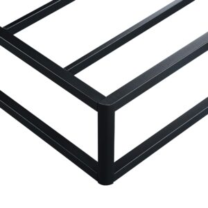 PrimaSleep 9 Inch Modern Metal Bed Frame/Mattress Foundation/Steel Slats/No Box Spring Needed/Sturdy/King Size/Black