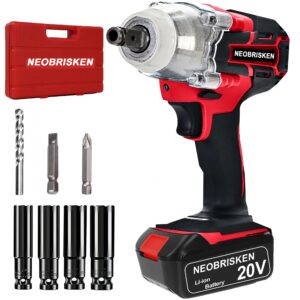 neobrisken 1/2'' brushless lithium battery impact wrench repair room or garage