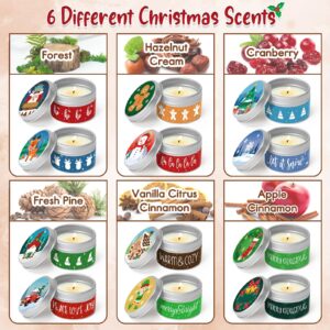 Tuitessine 12 Days Christmas Advent Calendar 2024 Scented Candles Gift for Women Adults Soy Wax Jar Candles Christmas Countdown Gifts Holiday Indoor Home Decoration Santa Claus Decor