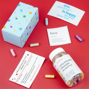 Pre-Written Love Capsules Messages in a Bottle, Love Letters Long Distance Relationships Gifts (50+),Christmas, New Year Gifts for Husband, Wife, Boyfriend, Engaged Gifts for Couples (Long Distance)