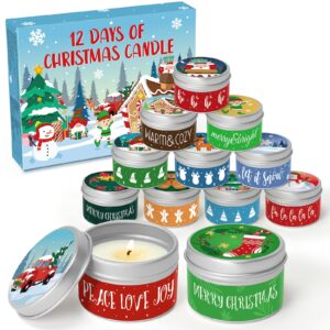 tuitessine 12 days christmas advent calendar 2024 scented candles gift for women adults soy wax jar candles christmas countdown gifts holiday indoor home decoration santa claus decor