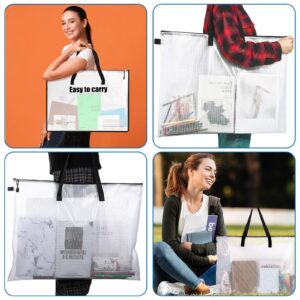 SHUESS 10 Pack Art Portfolio Bag with Handle and Zipper, 18 x 24 Inch Bag Poster Storage Bag Board Holder, Mesh Folder Organizers for Large Posters, Poster Board, Painting, Bulletin Boards