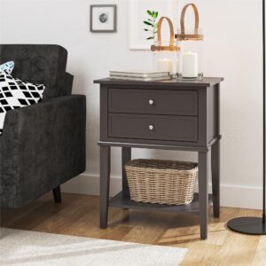 Ameriwood Home Franklin Accent Table with 2 Drawers, Graphite