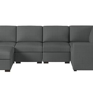 Sunrise Coast Modular Sectional Sofa Couche Convertible L Shaped Couches with Ottoman 127" Grey Large Sleeper Sofa Bed 6 Seat Sofa for Living Room