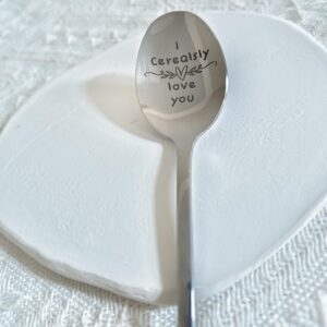 I Cerealsly Love You Gift Spoons for Husband Wife Christmas Birthday Gifts for Boyfriend Girlfriend Anniversary Valentine's Day Gift for BF GF Cereal Spoon for Cereal Lover Gifts