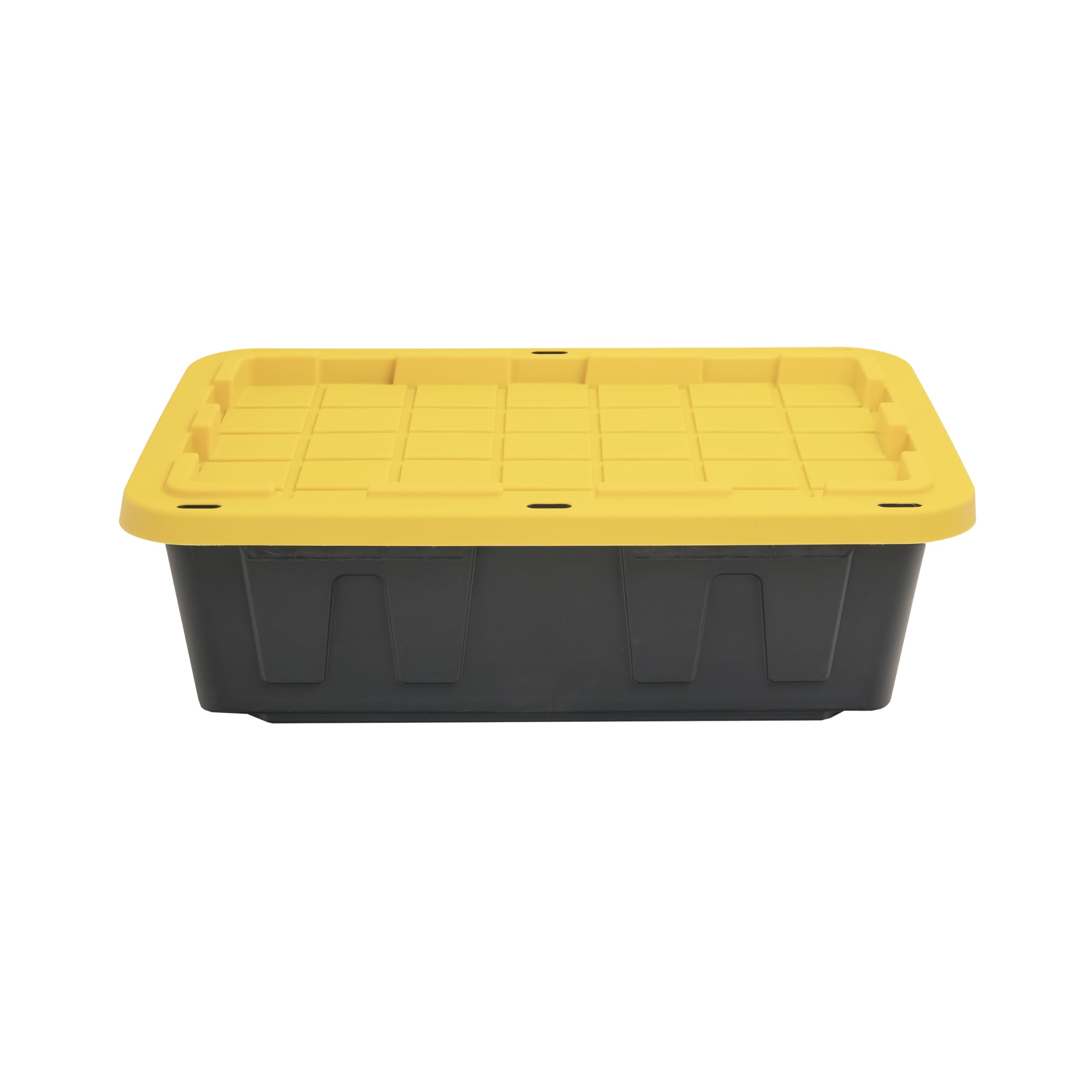 CX BLACK & YELLOW®, 15-Gallon Heavy Duty Tough Storage Container & Snap-Tight Lid, (9.5”H x 20.6”W x 30.6”D), Weather-Resistant Design and Stackable Organization Tote [5 Pack]