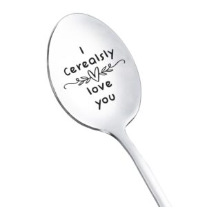 i cerealsly love you gift spoons for husband wife christmas birthday gifts for boyfriend girlfriend anniversary valentine's day gift for bf gf cereal spoon for cereal lover gifts