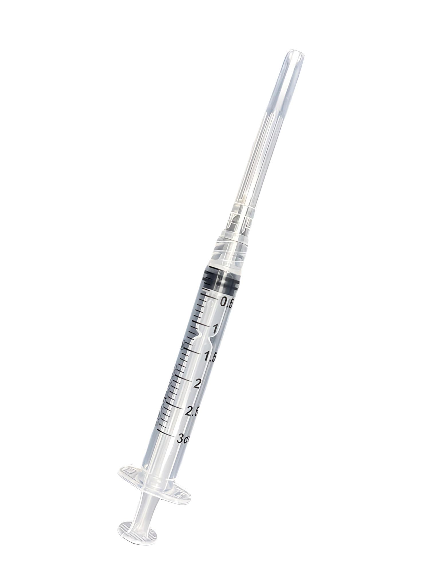 NANOSHARPS 3ml 3cc Luer Lock Syringe with Needle (Box of 100), 22Gx1", Individually Packaged 22x1