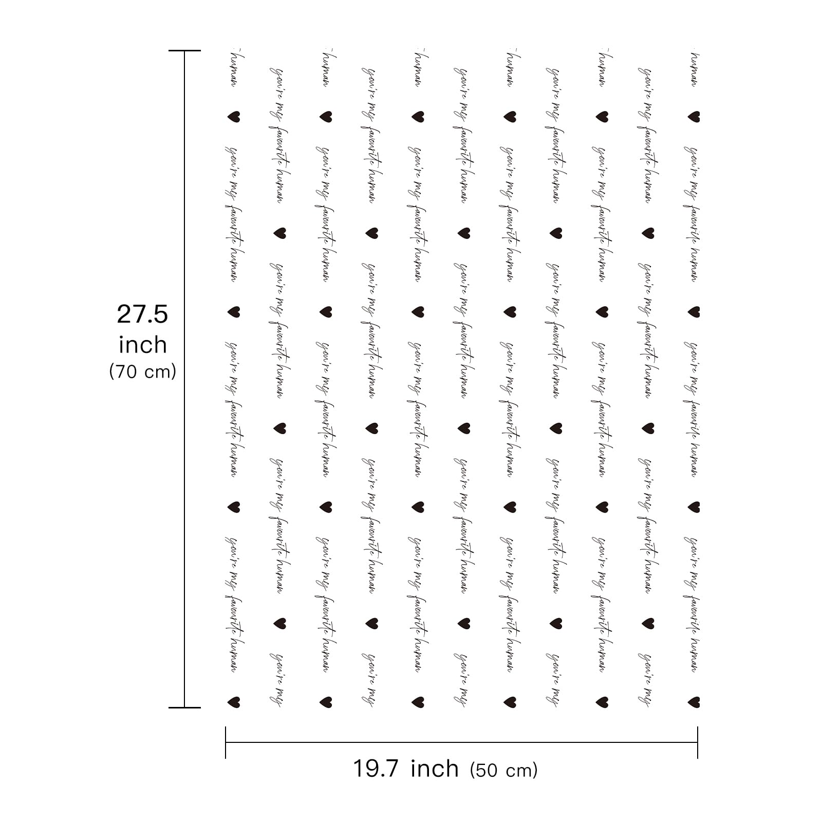 WRAPAHOLIC Valentine's Day Wrapping Paper Sheet - 6 Sheets You're My Favourite Human Design Folded Flat for Wedding, Anniversary, Birthday, Party - 19.7 Inch X 27.5 Inch Per Sheet