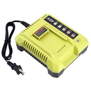 kotoate replacement for ryobi 40v battery charger, op401 charger compatible with ryobi 40v lithium battery op4040 op4050 op4050a op40601 op4026 op4015 op4030 fast charger