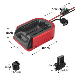 2 Pack Power Wheel Adapter for Craftsman 20V Lithium Battery Adapter Kit with Switch & Fuses & Wire Terminals, with 14 Gauge Wire,Power Convertor for DIY Ride On Truck,RC Toys,Robotics and Work Lights