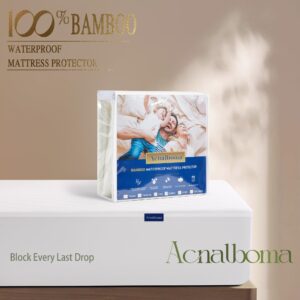 Waterproof Mattress Protector King Size - Cooling Mattress Protector 100% Bamboo_ Mattress Cover, Soft Breathable Noiseless Bed Mattress Pad Covers Washable,78"x80"