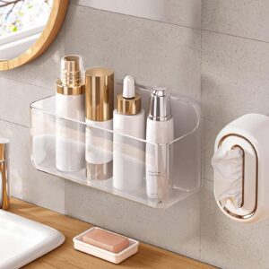 diesisa acrylic wall mount organizer, self adhesive organizer for wall, shower caddies organizer, adhesive shelf with self adhesive tape, for bathroom, kitchen, inside of cabinet door