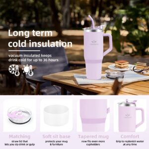 Tamarac 40 oz Tumbler With Handle and Straw Lid Double Wall Vacuum Reusable Stainless Steel Insulated Water Bottle Travel Mug Cup Gifts for Women Men