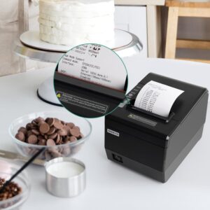 Rongta Kitchen Restaurant POS Printer RP850P, 80mm Thermal Receipts Printer with Auto Cutter, USB Serial Ethernet for ESC/POS, Support Windows/Mac Cash Drawer, No Bluetooth, No Square