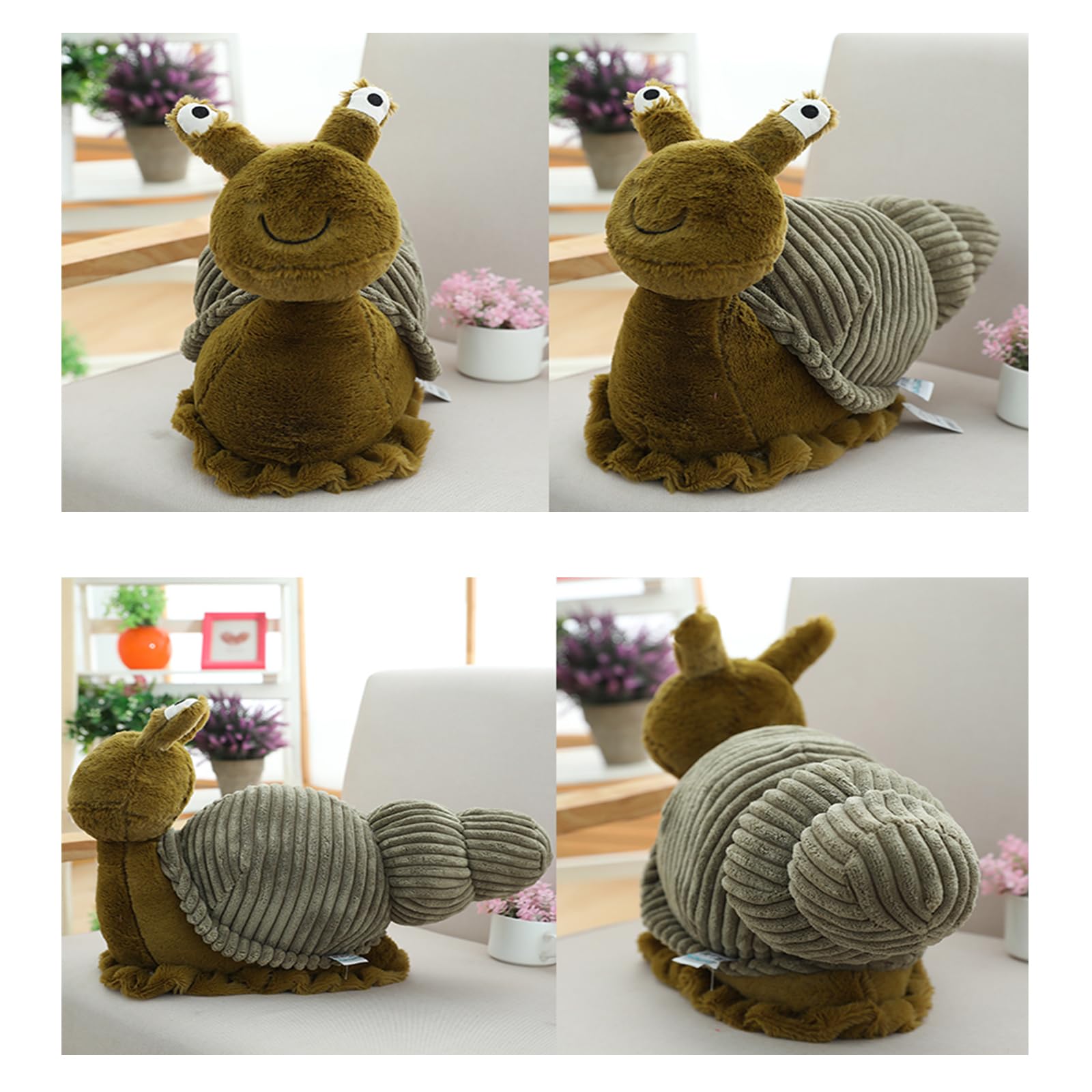 MUPI Snail Tuffed Animal Pillows 11”Big Snail Plush Gift for Kids Children's Birthday Cute Kawaii Decor Slug Snail Themed Gifts Cute Cartoon Doll （Green）