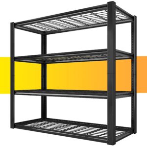 reibii 40" w garage shelving load 2200lbs wide storage shelves heavy duty 4-tire garage storage shelving adjustable metal shelving industrial shelving unit utility shelf commercial rack basement