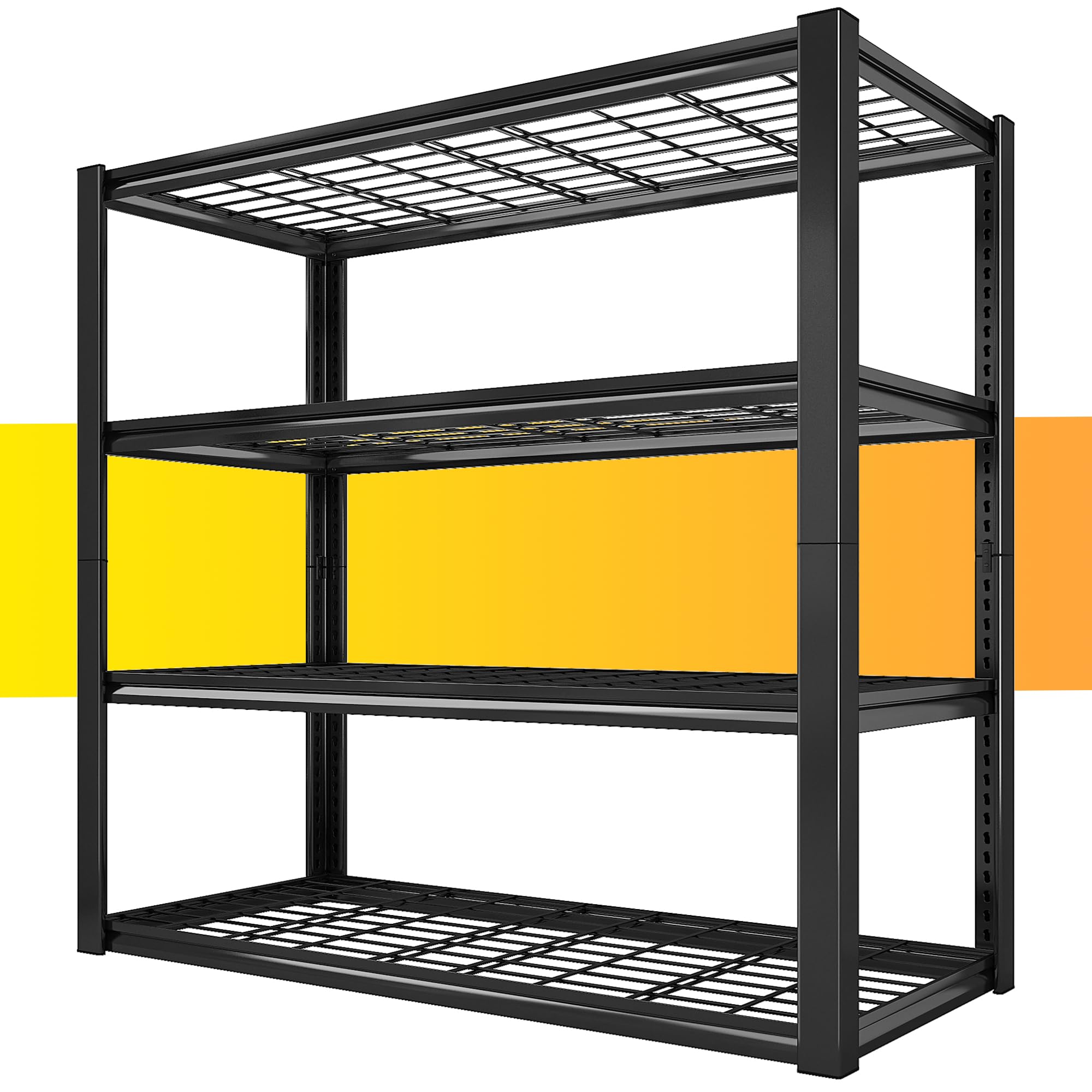 REIBII 40" W Garage Shelving Load 2200LBS Wide Storage Shelves Heavy Duty 4-tire Garage Storage Shelving Adjustable Metal Shelving Industrial Shelving Unit Utility Shelf Commercial Rack Basement