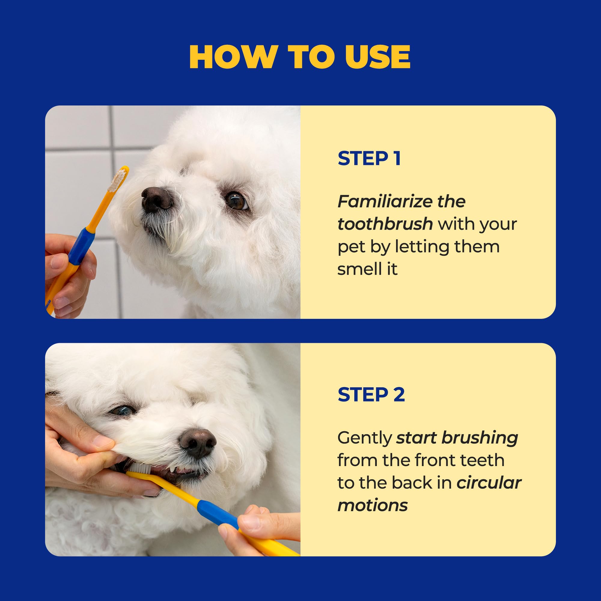 PETHROOM] Dental Micro Fiber Toothbrush for Pet | Small Dogs and Cats Teeth Brushing Cleaning Tooth Care | Soft Bristle Cleaning Toothbrush for Dog Puppy Cat (Extra Small)