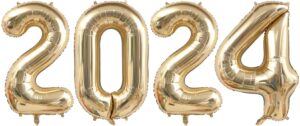 2024 balloons huge light gold 40 inch 20-24-22-40 large champagne gold helium mylar foil number balloon anniversary festival birthday halloween party supplies big class of 2024 graduation decoration