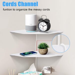 bodkar Corner Shelf Wall Mount, Corner Floating Shelves,Small White Metal Wall Corner Shelf Set of 2 for Living Room, Bedroom, Bathroom(White)