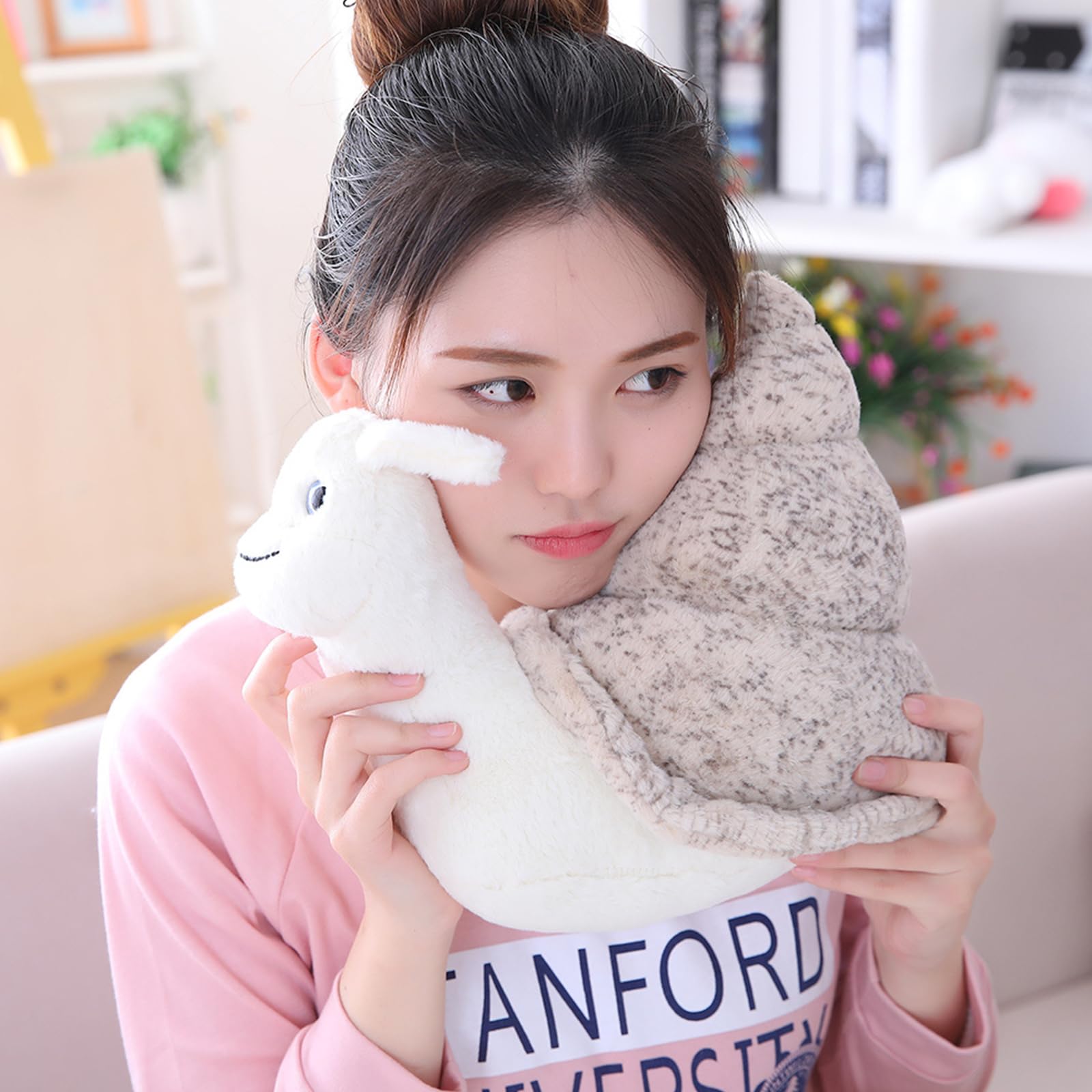 MUPI Conch Snail Tuffed Animal Pillows 7.8”Big Snail Plush Gift for Kids Children's Birthday Cute Kawaii Decor Slug Snail Themed Gifts Cute Cartoon Doll （Grey）