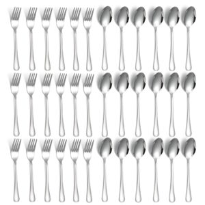 36-piece dinner forks and spoons silverware set, stainless steel flatware cutlery for kitchen home restaurant, heavy duty fork 7.2 inch and tablespoon 6.7 inch, dishwasher safe