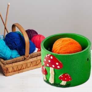 Mushroom Yarn Bowl for Crocheting Green Crochet Bowls for Yarn Red Docor Crochet Bowl Knitting Bowl