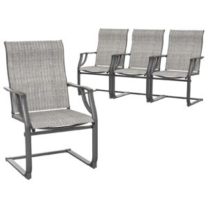 amopatio patio chairs set of 4, outdoor dining chairs for all weather, breathable garden outdoor furniture for backyard deck, grey & white