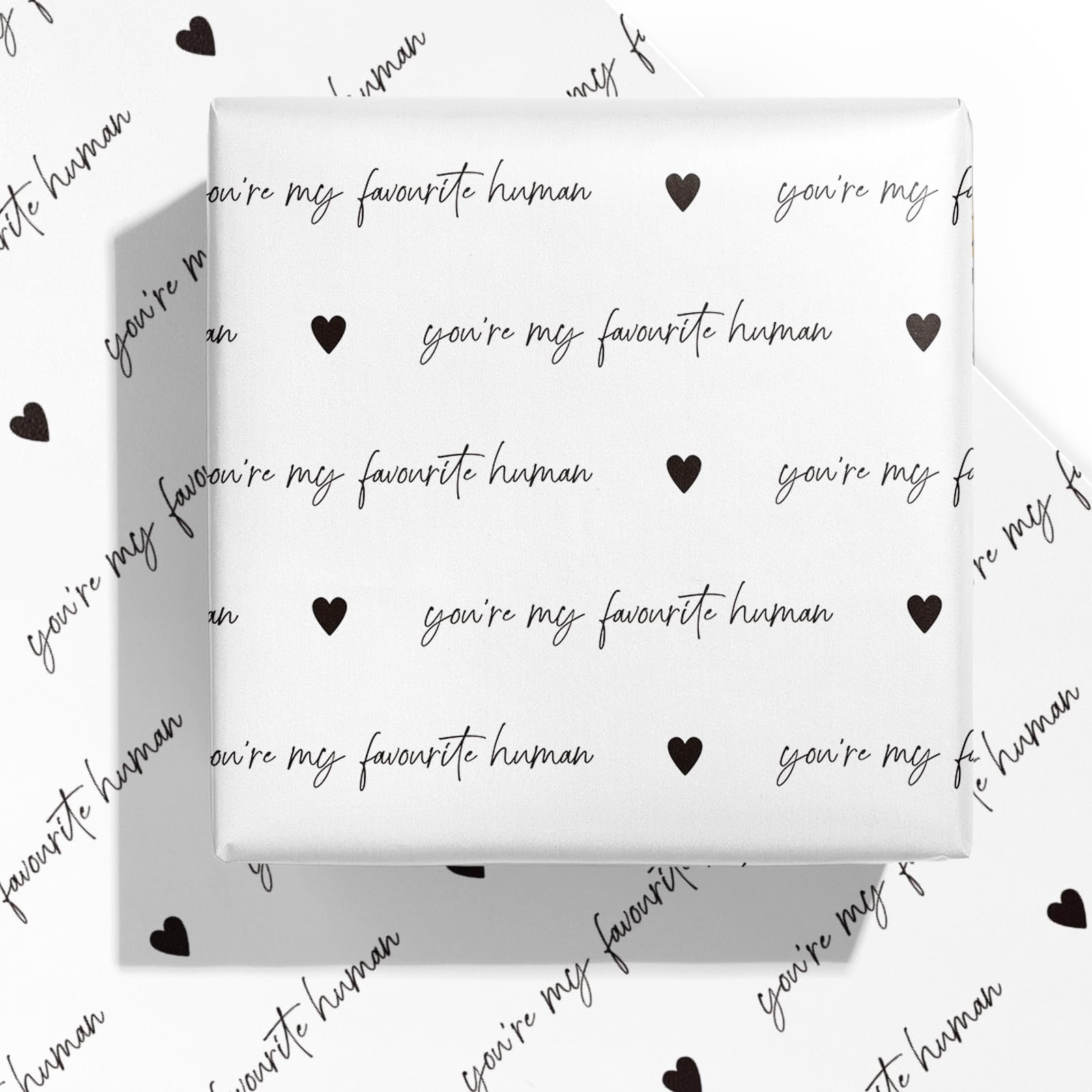 WRAPAHOLIC Valentine's Day Wrapping Paper Sheet - 6 Sheets You're My Favourite Human Design Folded Flat for Wedding, Anniversary, Birthday, Party - 19.7 Inch X 27.5 Inch Per Sheet